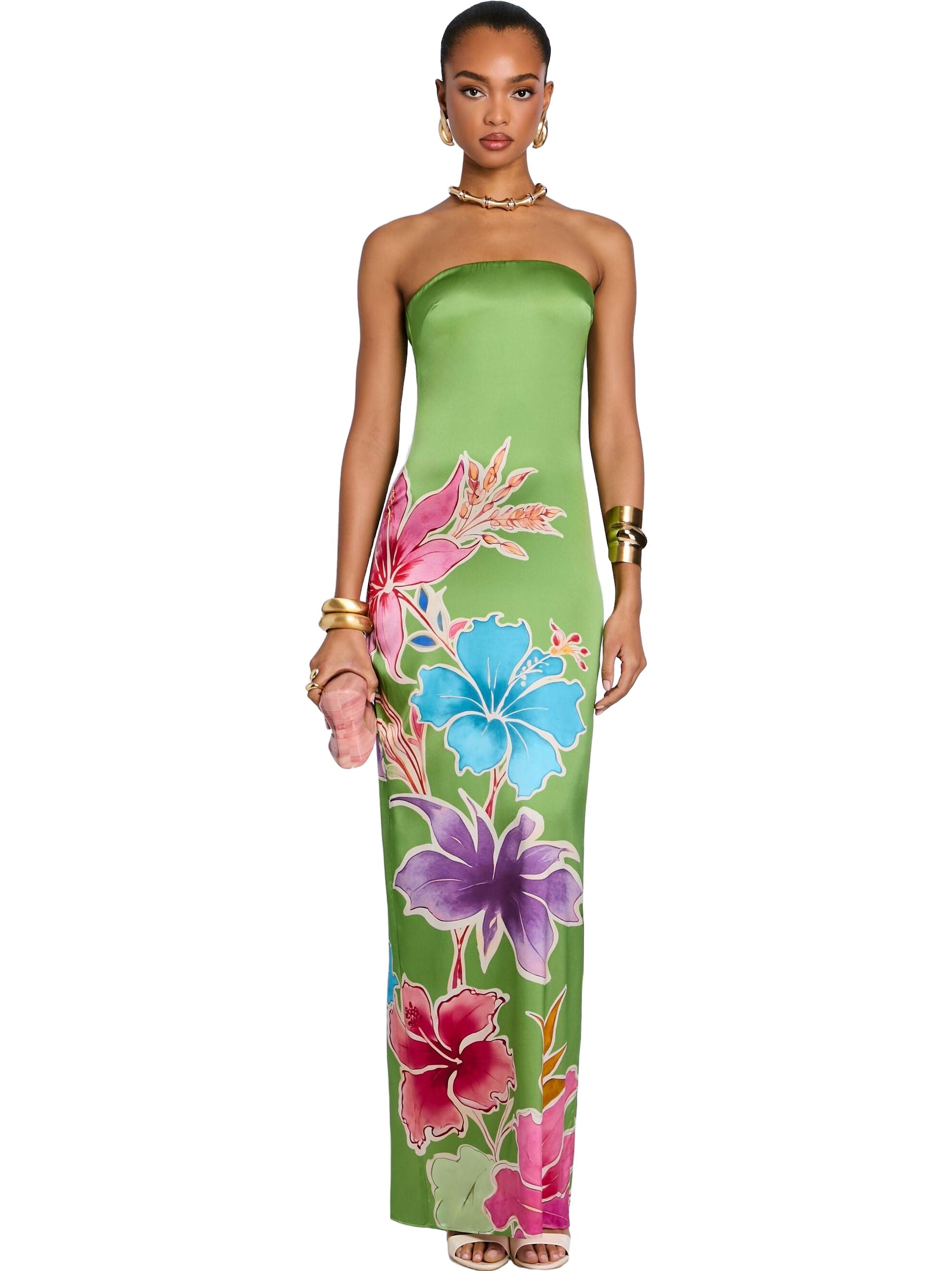 RETROFETE Vivi Silk Strapless Gown